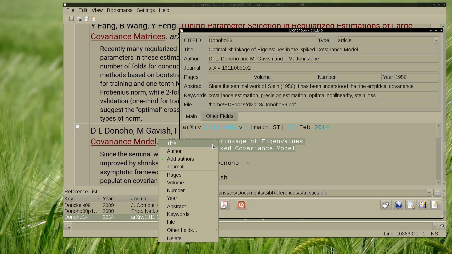 cb2Bib Screenshots | MOLspaces